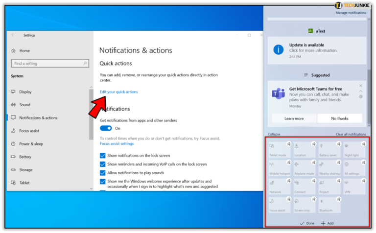 How To Open and Manage Action Center in Windows 10 - Tech Junkie