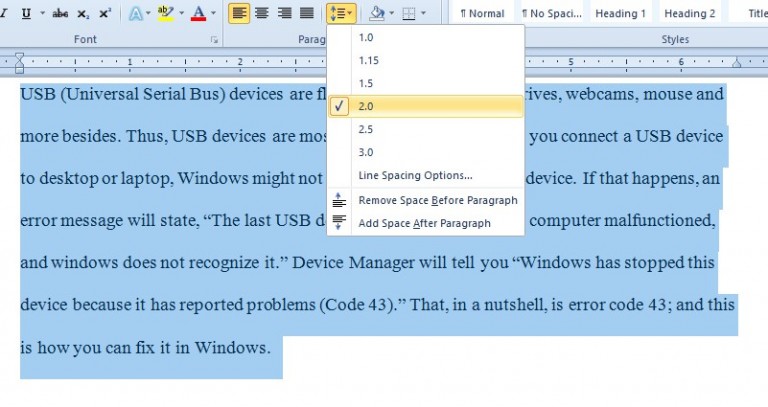How To Double-Space in Microsoft Office - Tech Junkie
