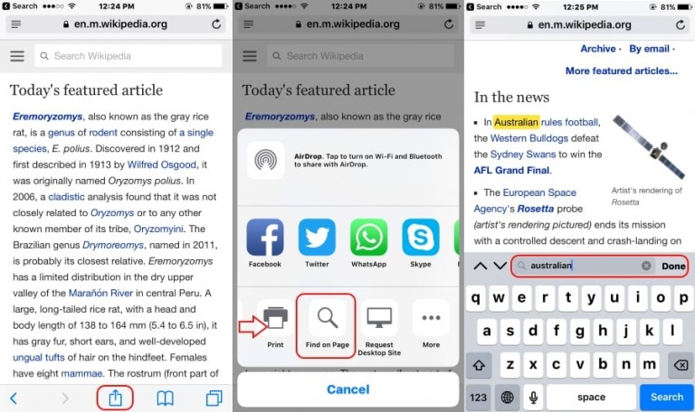 How To Search for Text on the iPhone in Chrome or Safari - Tech Junkie