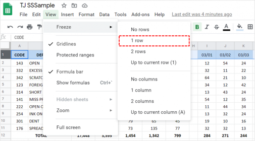 How To Freeze the Top Row in Google Sheets - Tech Junkie