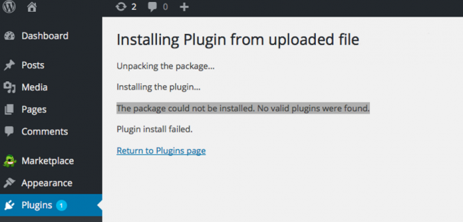 How to fix ‘The package could not be installed. No valid plugins were found’ in WordPress - Tech ...