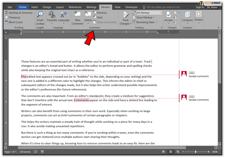 How To Delete All Comments in Word - Tech Junkie