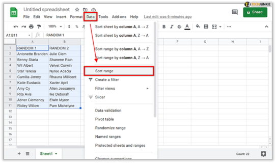 How To Automatically Alphabetize in Google Sheets - Tech Junkie
