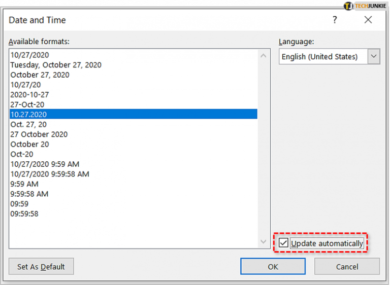 How to Automatically Insert Date in Word - Tech Junkie