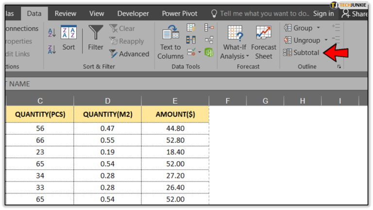 How to Remove Subtotals from Excel - Tech Junkie