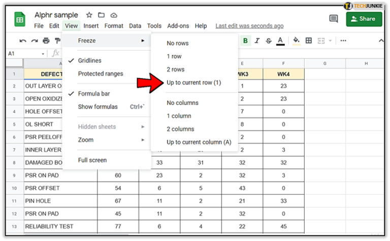 How to Lock a Row in Google Sheets - Tech Junkie