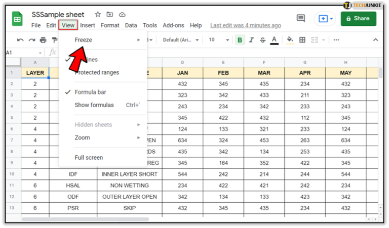 How to Make a Row Sticky in Google Sheets - Tech Junkie