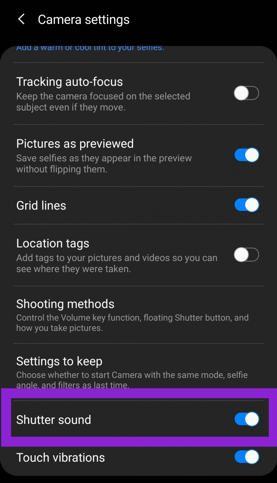 How to Turn Off the Camera Shutter Sound on the Samsung Galaxy S10 ...