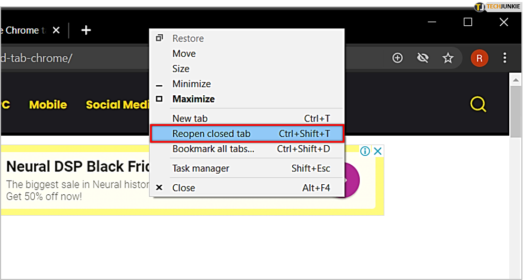 How To Reopen Accidentally Closed Tabs In Google Chrome - Tech Junkie