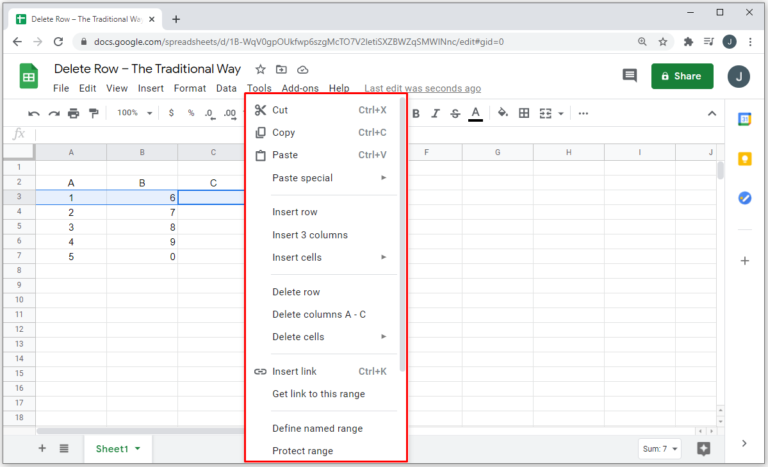 What Is the Shortcut to Delete a Row in Google Sheets? - Tech Junkie