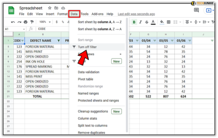 How to Clear All Filters in Google Sheets - Tech Junkie
