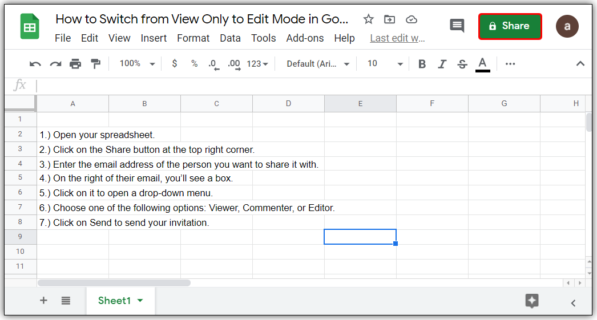 How to Switch from View Only to Edit Mode in Google Sheets - Tech Junkie