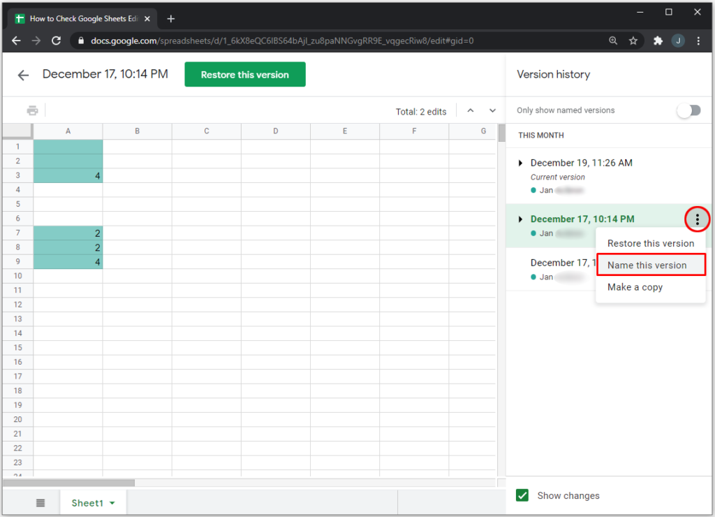 How to Check Edit History in Google Sheets - Tech Junkie