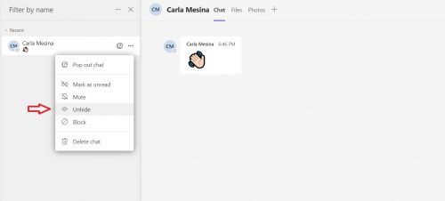 How to Hide and Unhide Chats in Microsoft Teams