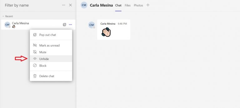 How to Hide and Unhide Chats in Microsoft Teams