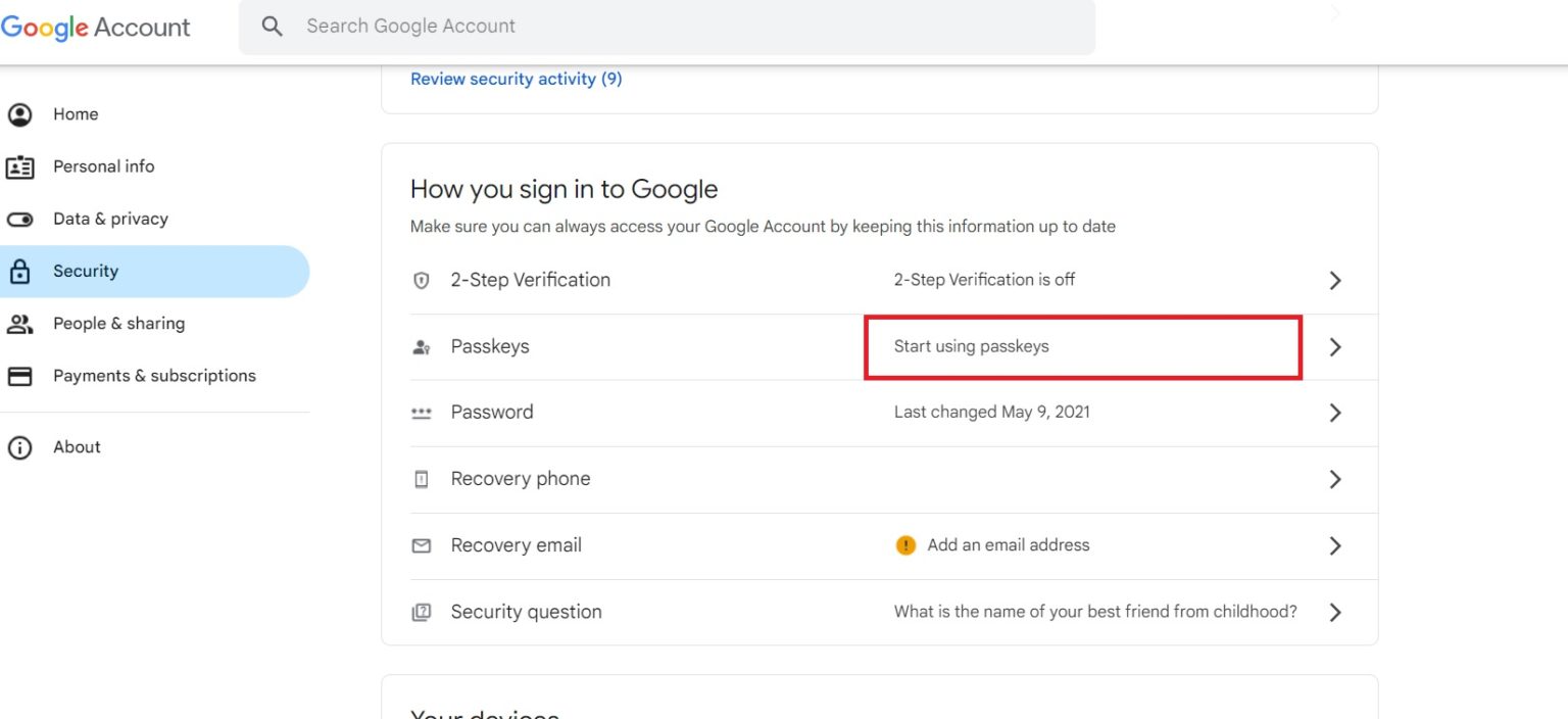 How to Set Up Passkeys For Your Google Account - Tech Junkie
