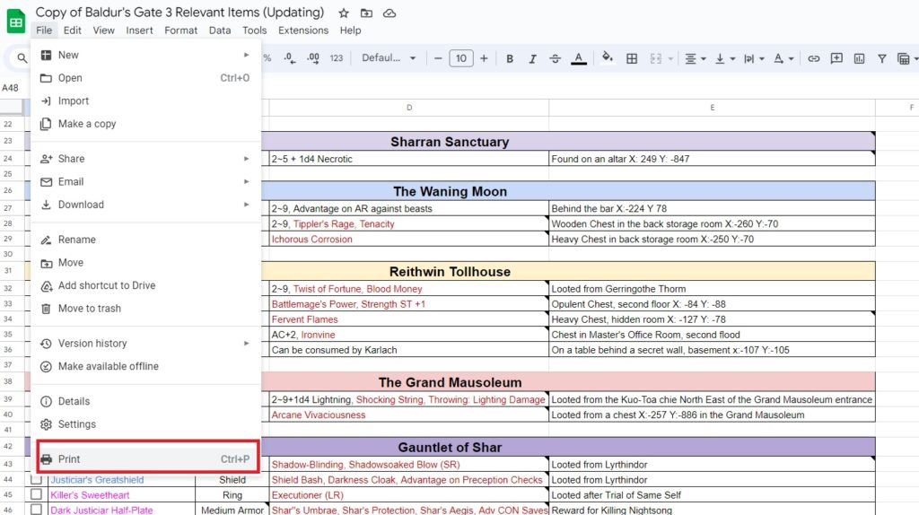How to Set Print Area in Google Sheets - Tech Junkie