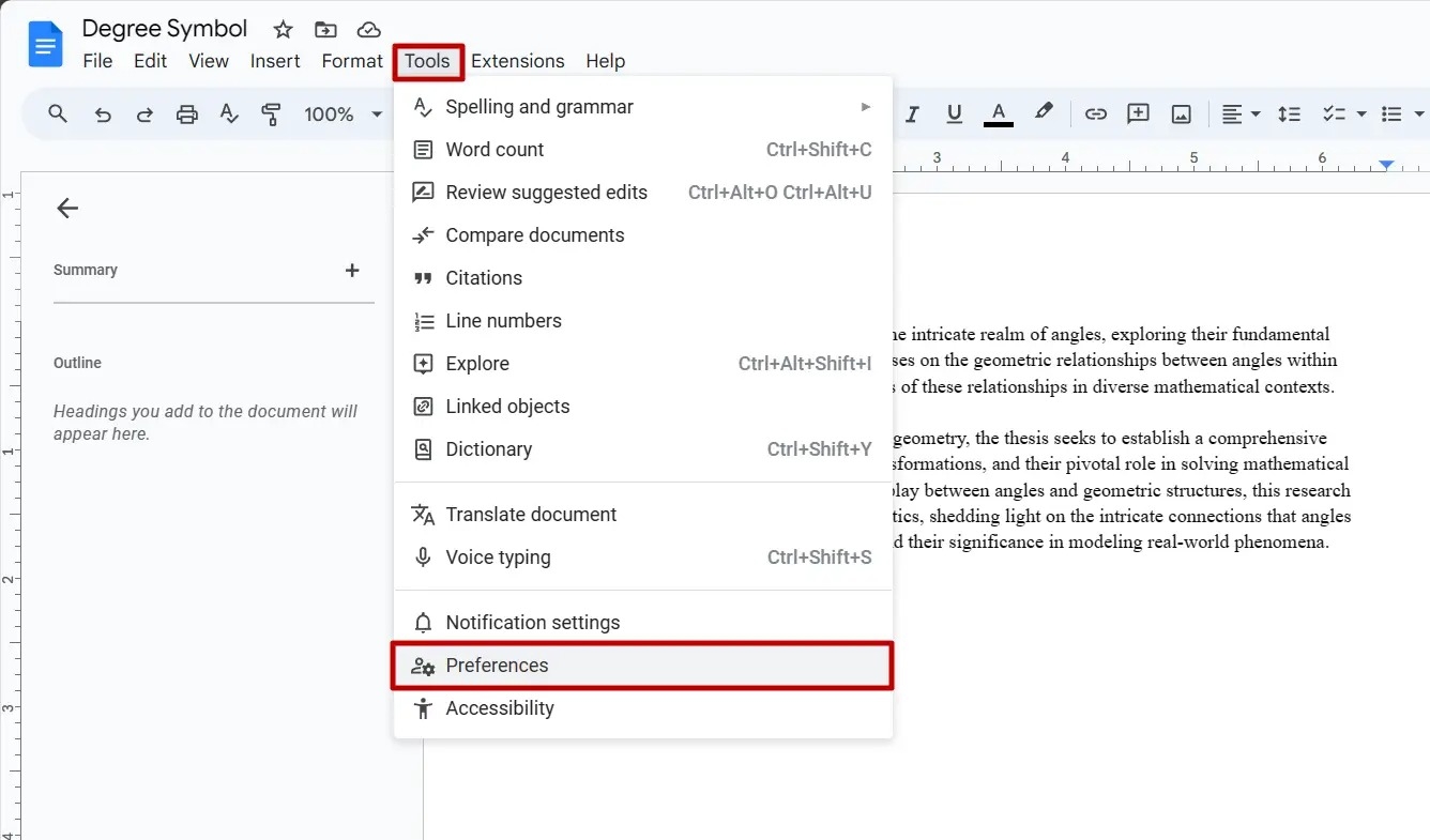 How to Add a Degree Symbol in Google Docs - Tech Junkie