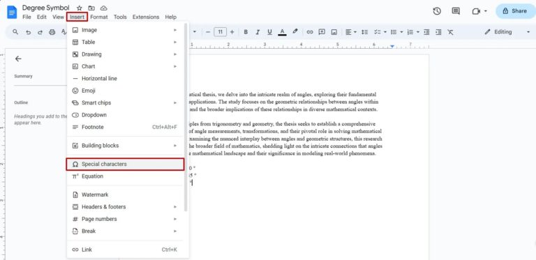 How to Add a Degree Symbol in Google Docs - Tech Junkie