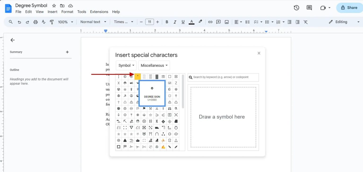 How to Add a Degree Symbol in Google Docs - Tech Junkie